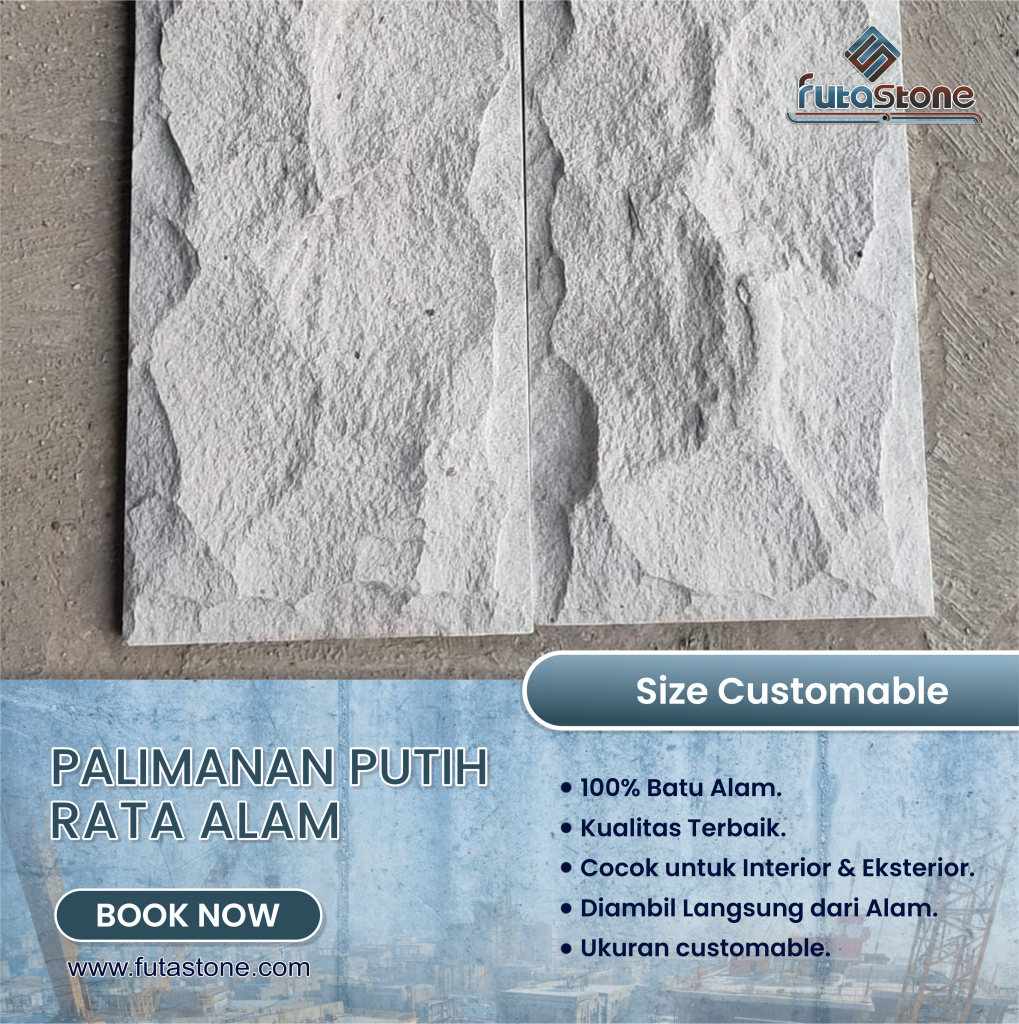 Batu Palimanan Putih Rata Alam - Futastone